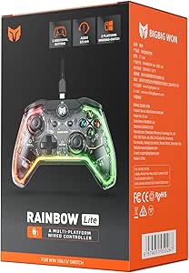 BIGBIG WON Rainbow Lite Wired Gaming Controller : Amazon.com.au: Video ...