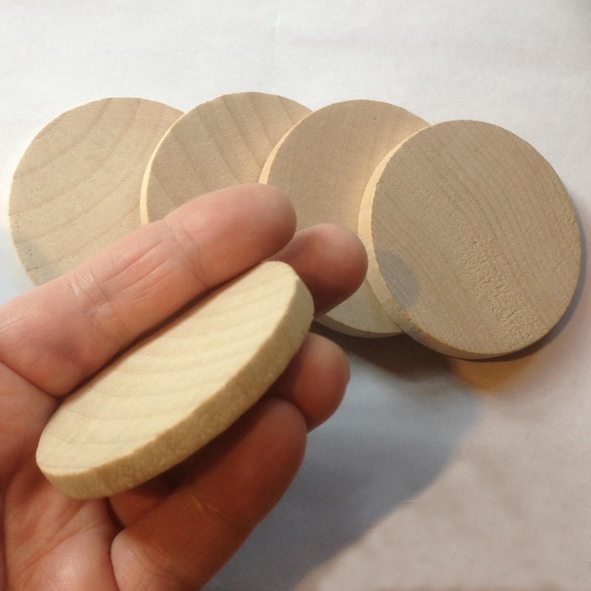 Amazon.com: M00788 MOREZMORE 5pcs Small Unfinished Wooden Disk Circle 2 ...