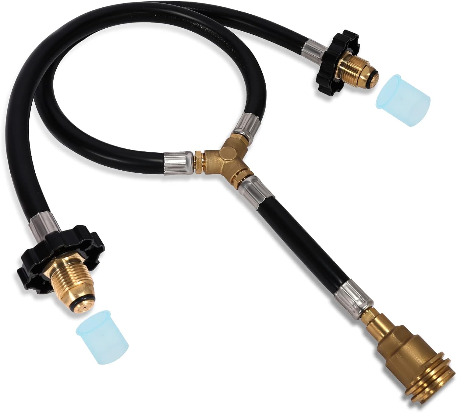 Amazon.com : Dual Propane Tank Connection Kit - Two Way POL & QCC Y ...