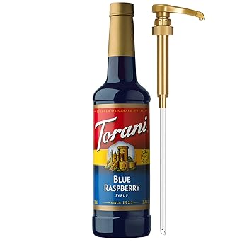 Amazon.com : Torani Blue Raspberry Syrup for Drinks, Flavoring for Iced ...