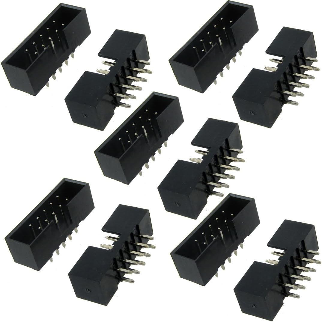 Amazon.com: uxcell 10 Pcs 2x5 Pin 2mm Pitch Double Row PCB IDC Headers ...