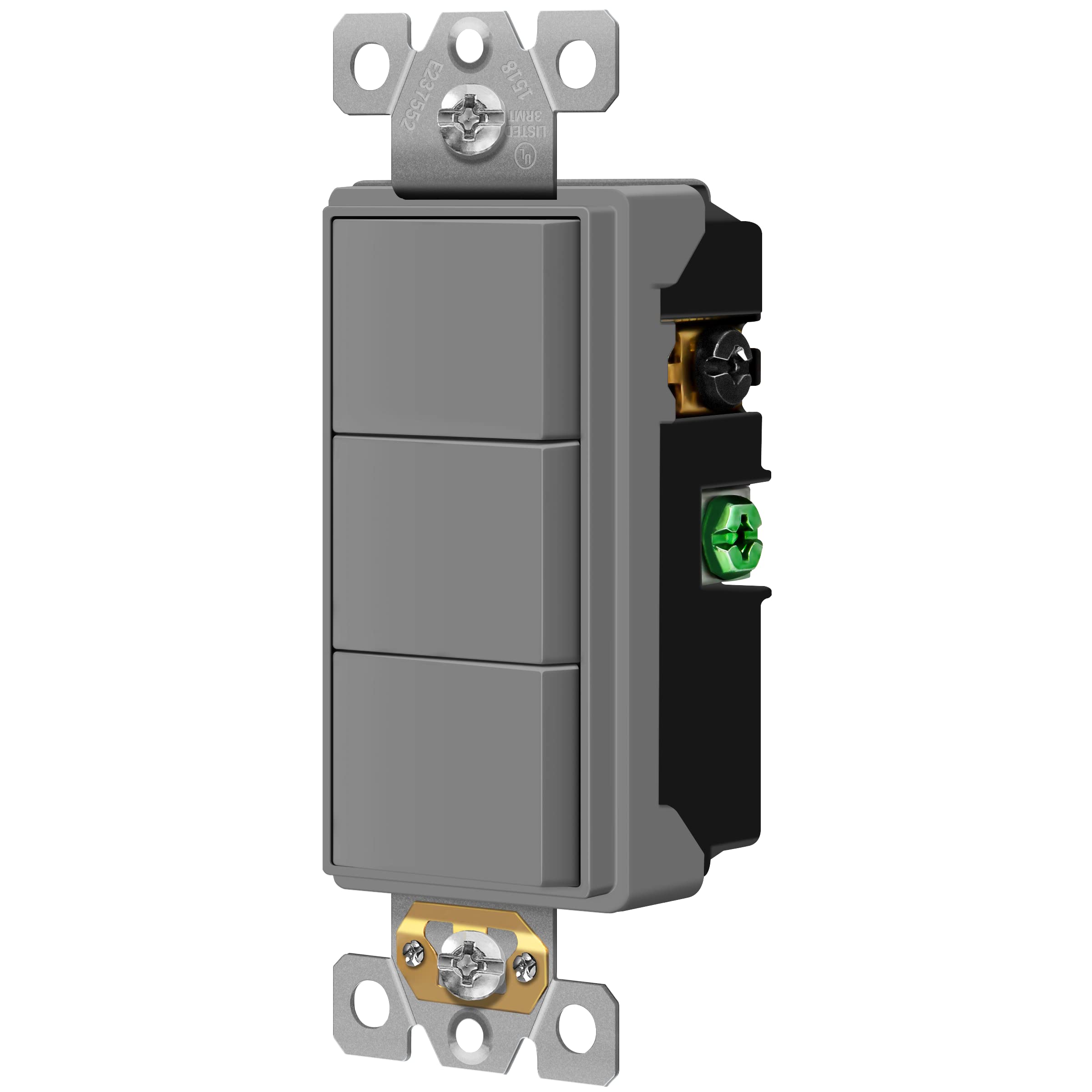 Snapklik.com : Triple Paddle Rocker Decorator Switch, Clamp-Type Back ...