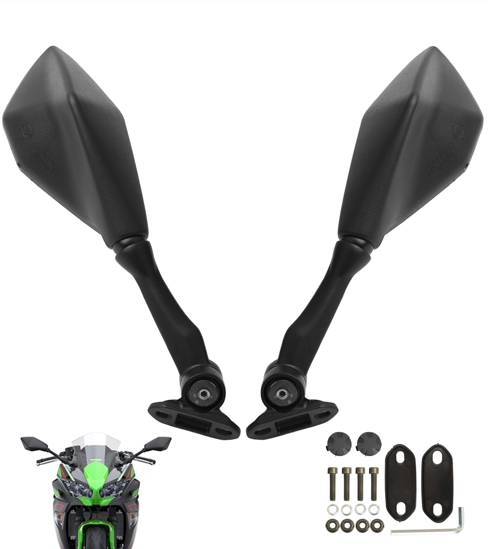 Amazon.com: Mokuo Foldable Motorcycle Rearview Mirrors Fit for Ninja ...