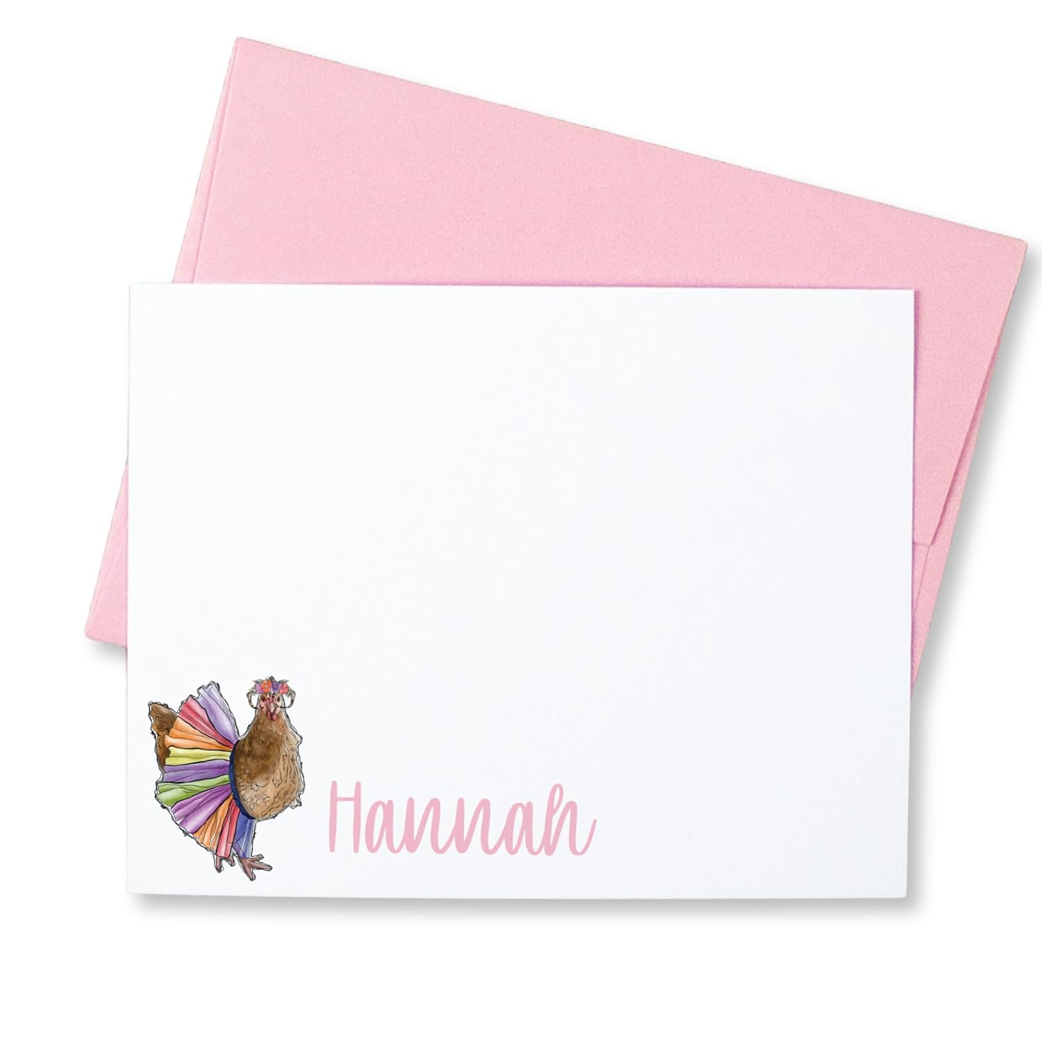 Amazon.com: Chicken Stationary Set for Girls with Name, Choose Set Size ...