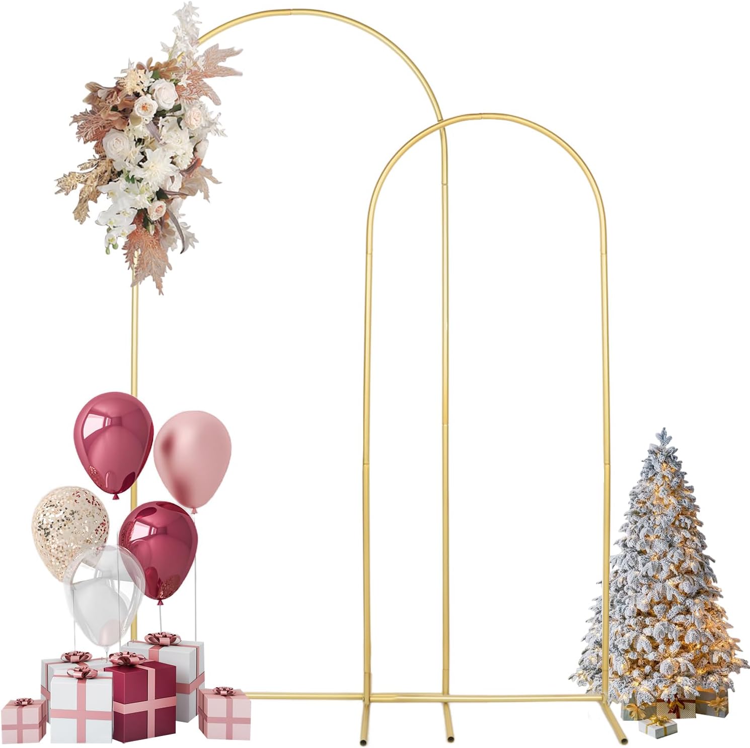 Amazon.com : Metal Arch Backdrop Stand, Gold Wedding Arch Stand Set of ...