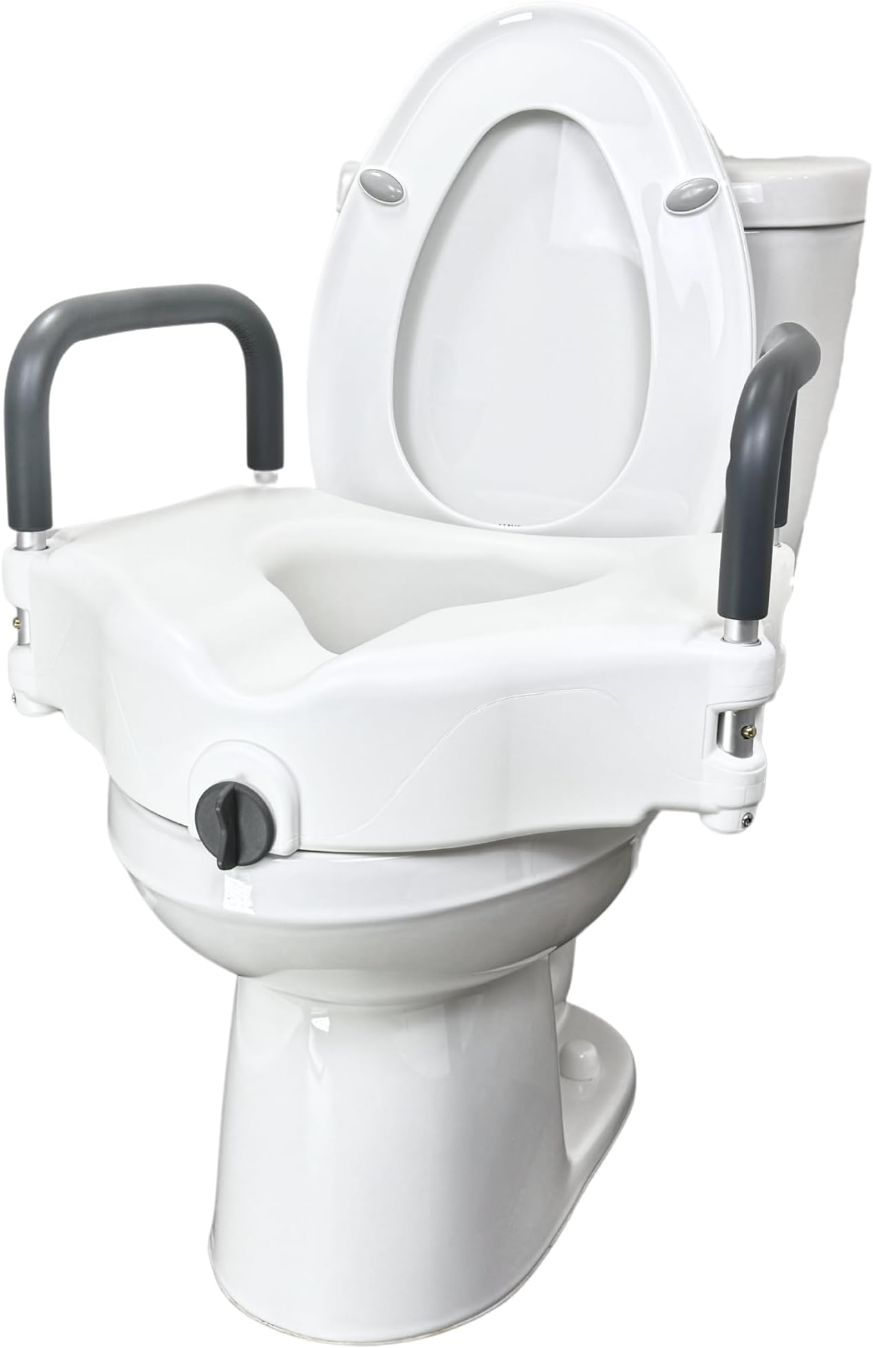 Amazon.com: Raised Toilet Seat with Padded Arms, Toilet Seat Riser with ...
