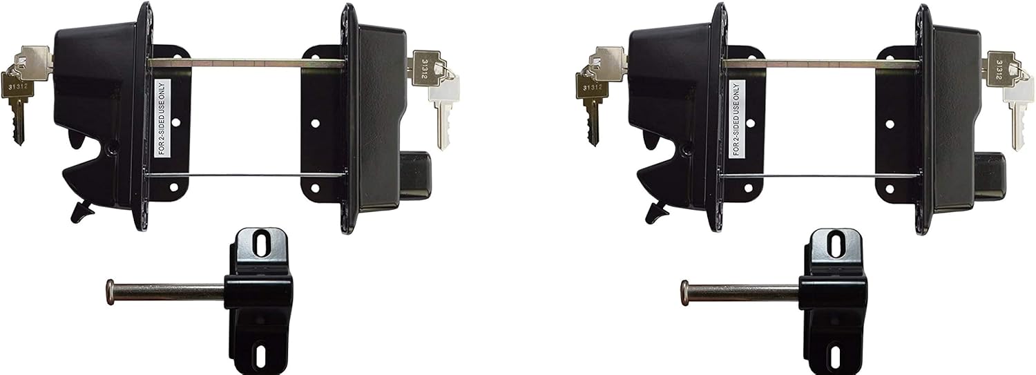 Amazon.com: Keystone Black Zinc Diecast Metal Key Lockable Latch | 2 ...