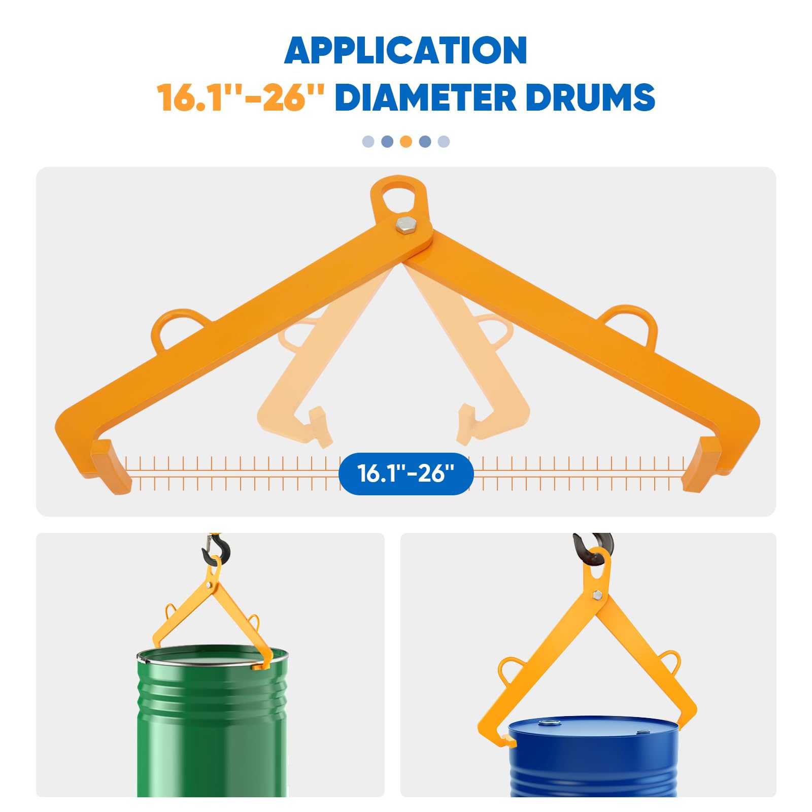Snapklik.com : Drum Lifting Clamp C Type, 1100LBS Load Capacity ...