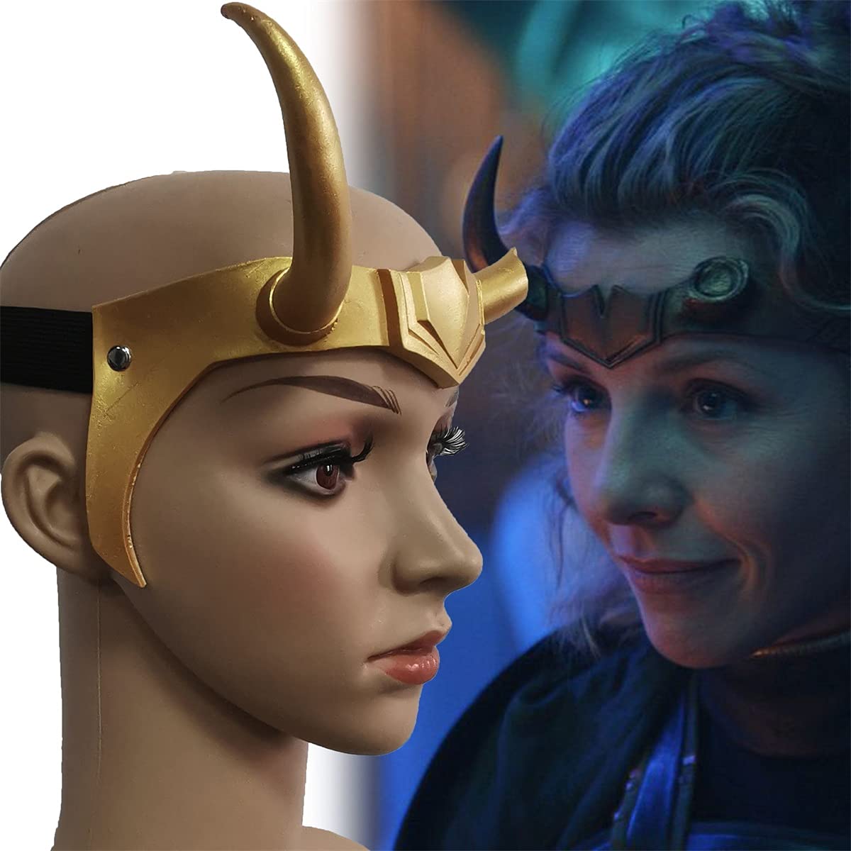 Buy Loki Helmet with Horns Cosplay Props Loki Crown Mask Halloween ...