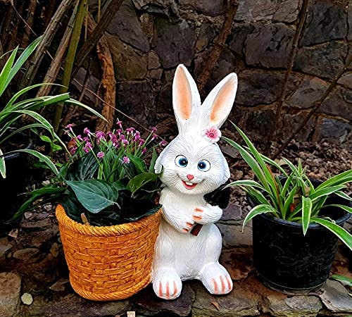 The Decorshed polyresin Rabbit with Axe Planter, Animal pots for Garden ...
