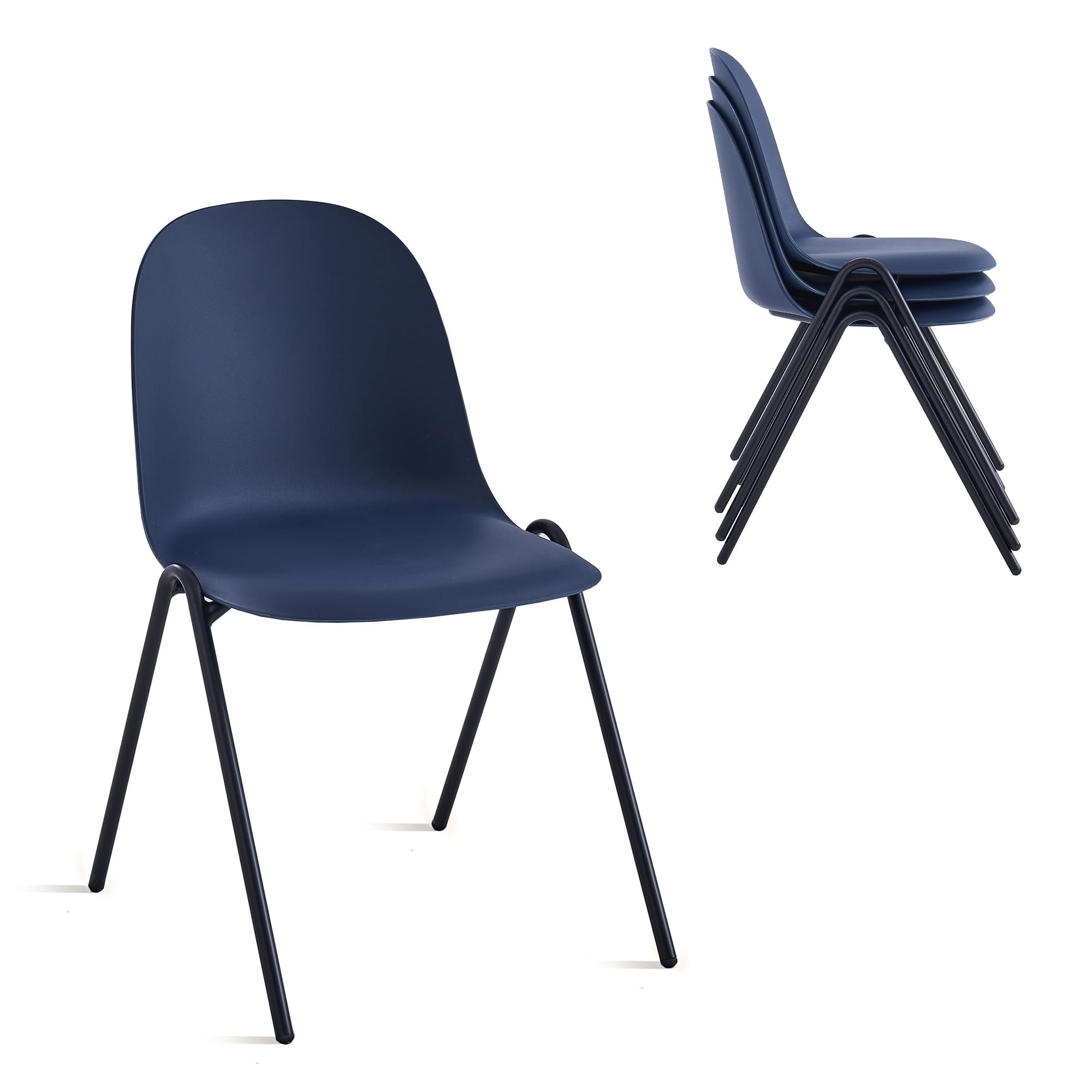 Amazon.com - Xdeco Contemporary Minimalist Stackable Plastic Dining ...