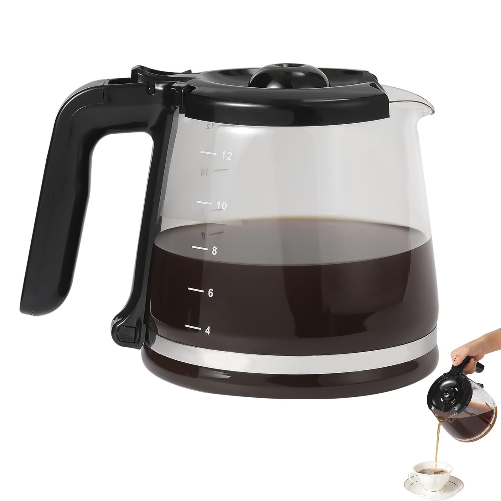 Amazon.com: 12 Cup Replacement Pot for Mr. Coffee, 12 Cup Carafe ...