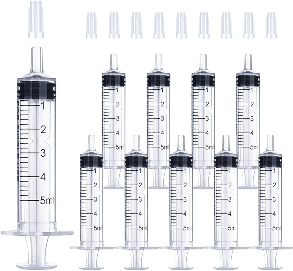 Amazon.com: 10 pack 30ml Syringes luer lock with Caps, Plastic Syringe ...