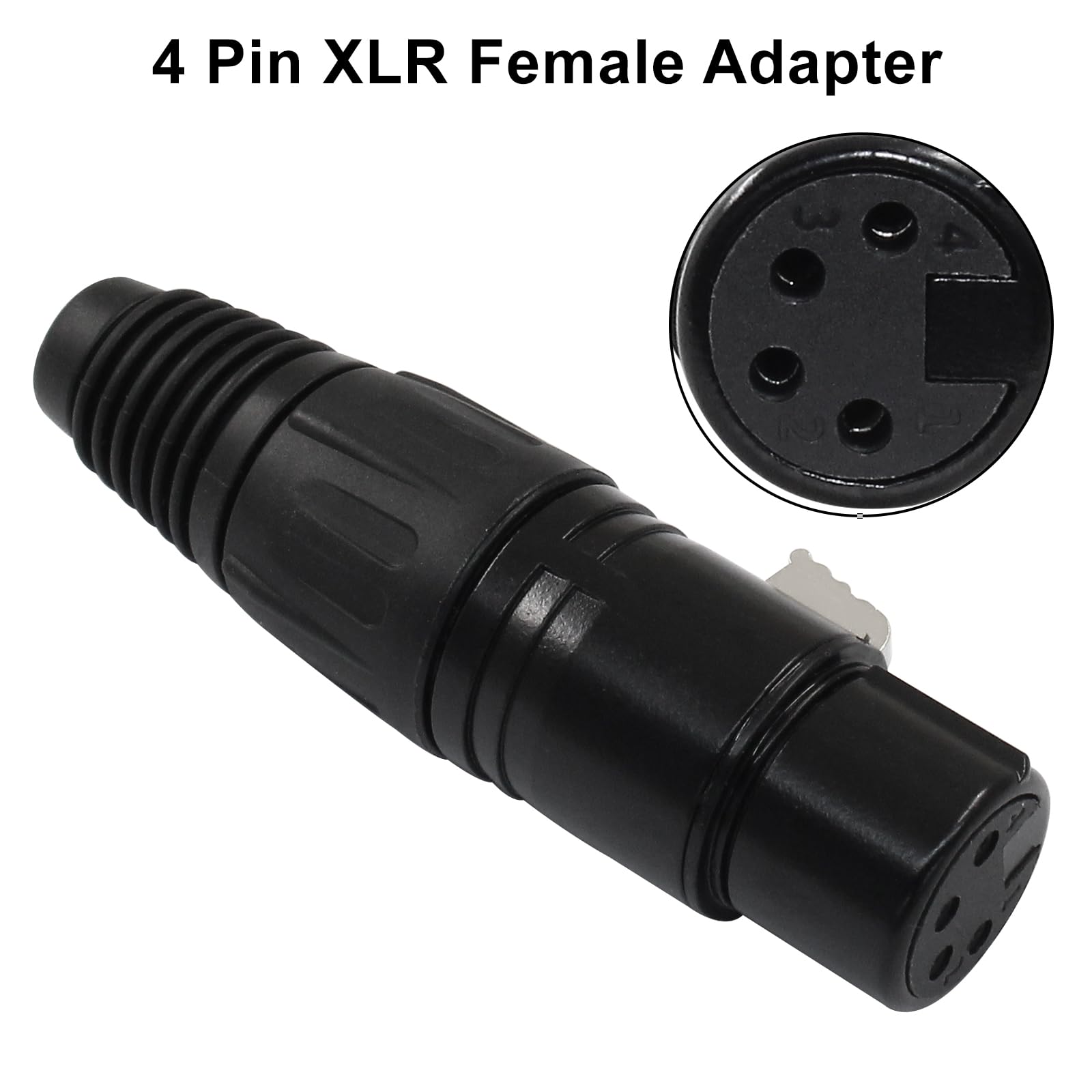 Snapklik.com : 4 Pcs 4 Pin XLR Female Plugs Connectors, XLR Cable Ends ...