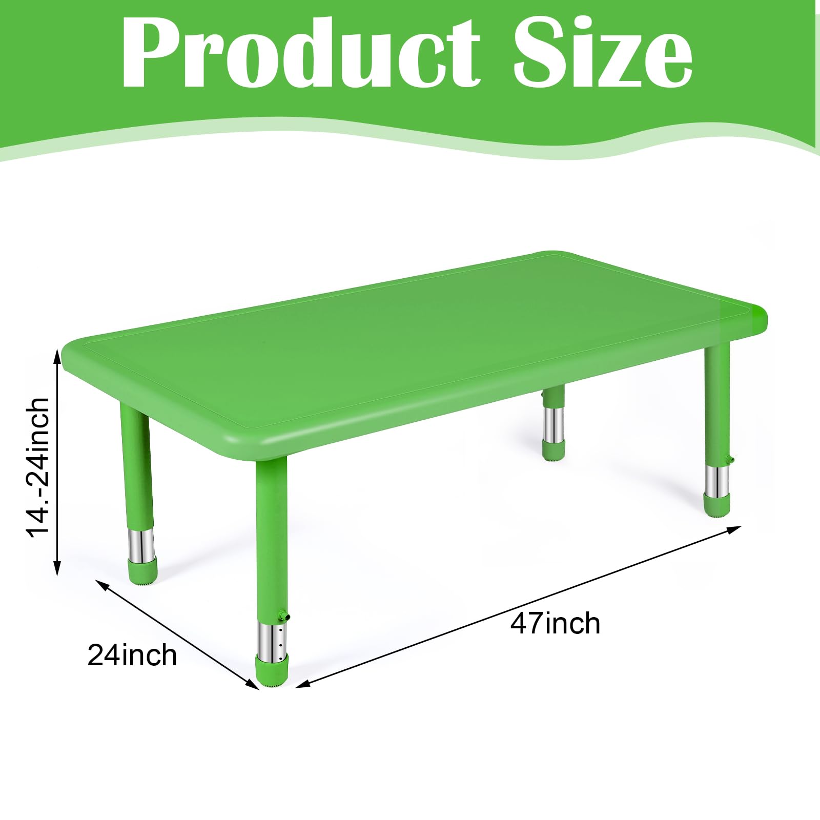 Ripeng 24" W x 47" L Rectangular Plastic Height Adjustable Activity ...