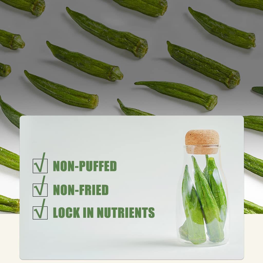 Snapklik.com : SXET 2 Packs Okra Chips Snacks, Freeze Dried Okra Crisps ...