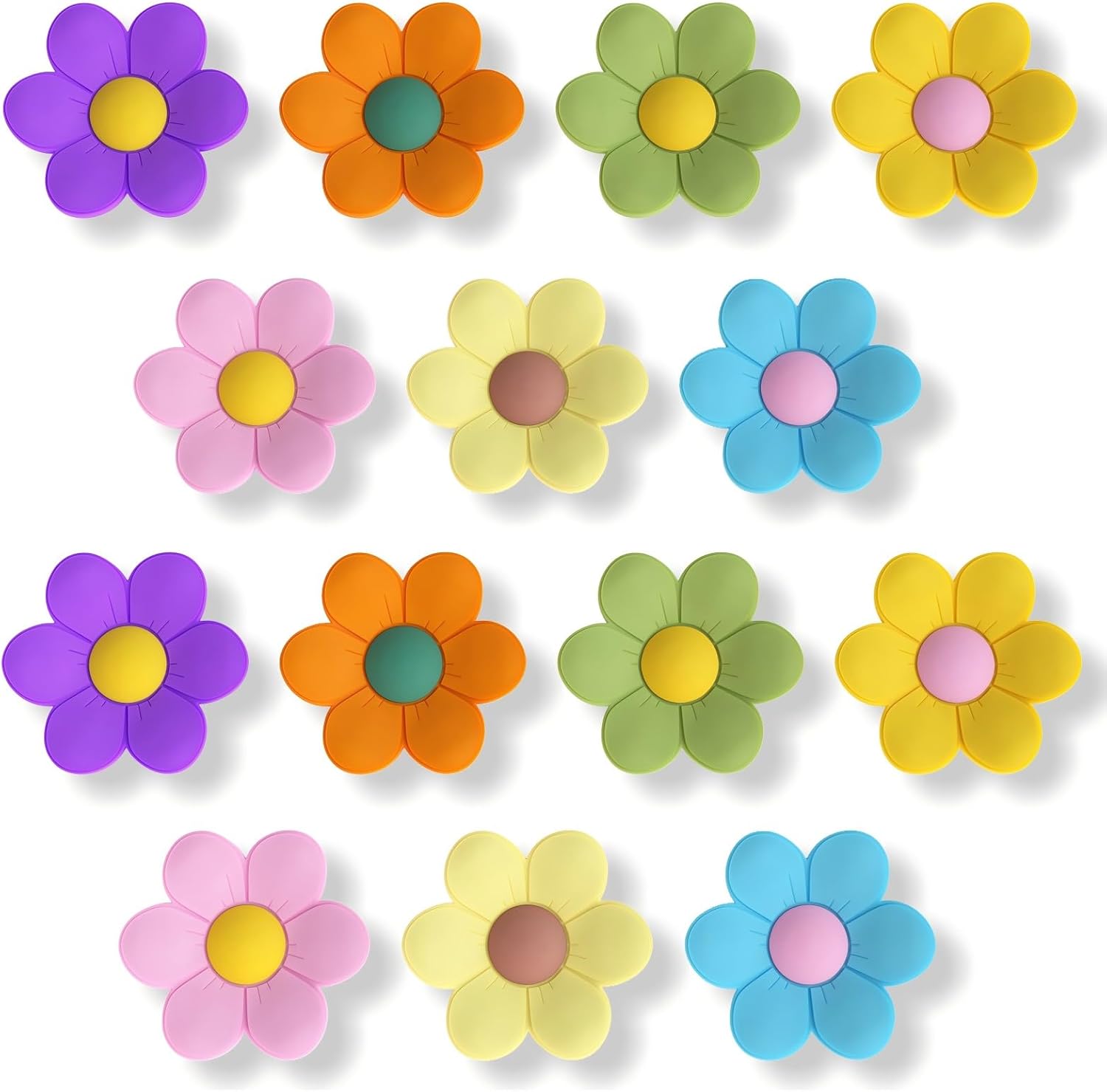 Amazon.com: 14 Pcs Flower Fridge Magnets, 3D Colorful Decorative Strong ...