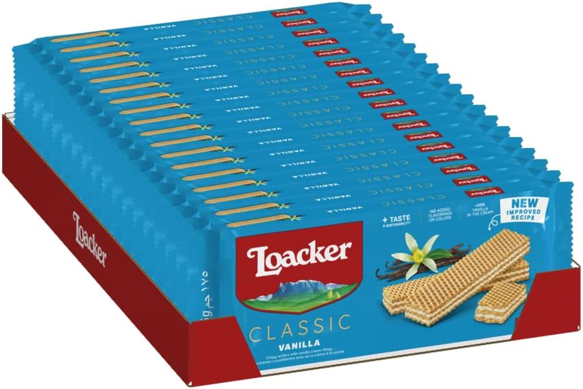 Loacker - Classic Vanille - Wafer con 3 Strati di Cialde Farcite con ...