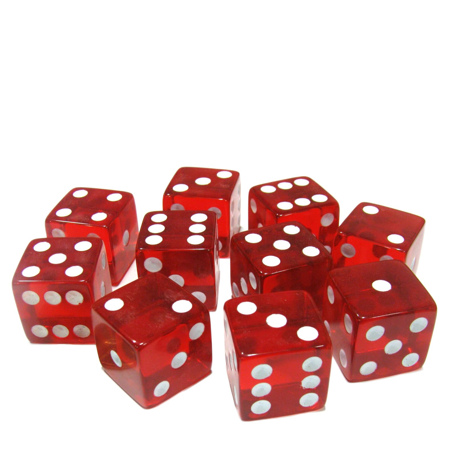 Amazon.com: 10Pcs 19mm 6-Sides Dice Transparent Red Polyhedral Acrylic ...