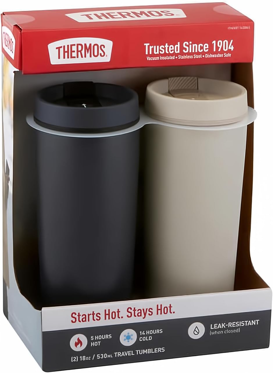 Amazon.com: THERMOS Travel Tumblers 2-Pack Stainless Steel : Home & Kitchen