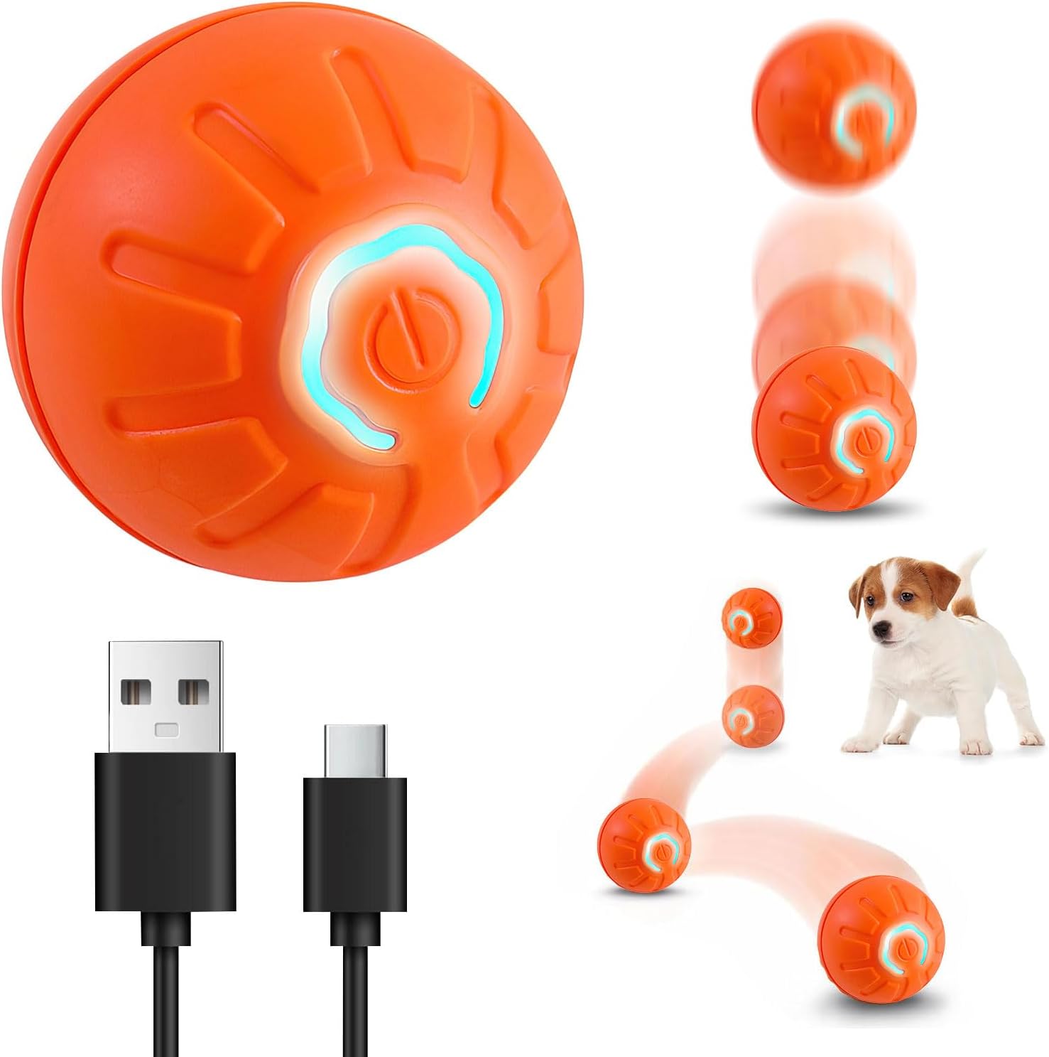 Electric Interactive Dog Toy Ball, Automatic Active Rolling Balls for ...