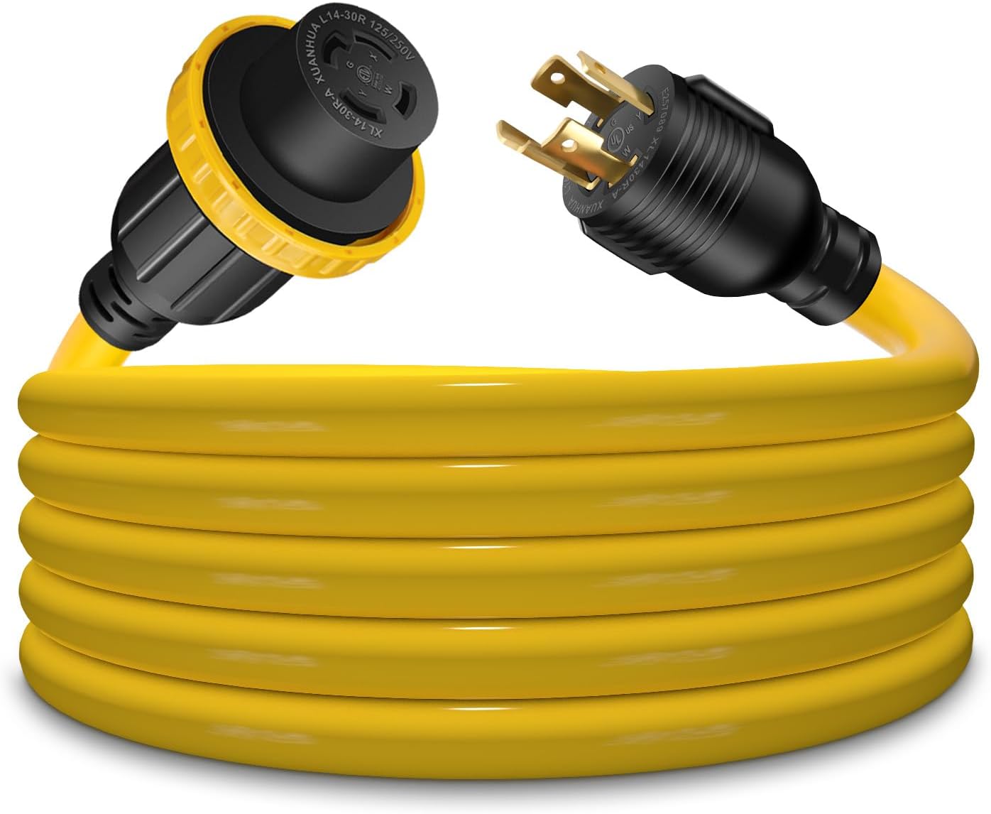 Amazon.com: LAZMUMI 30 Amp 15FT Generator Extension Cord 4 Prong 125 ...