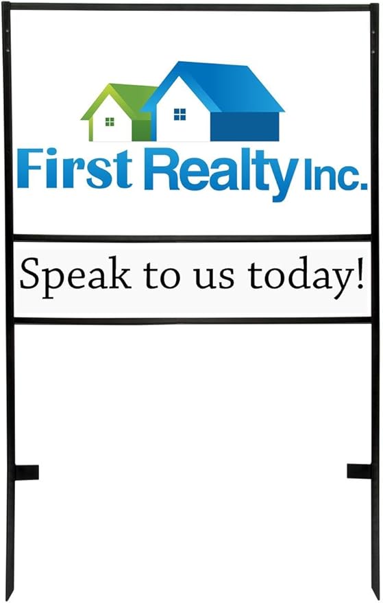 Amazon.com: Real Estate H Frame Yard Signs, 30x18 with 30x6 Lower Sign ...