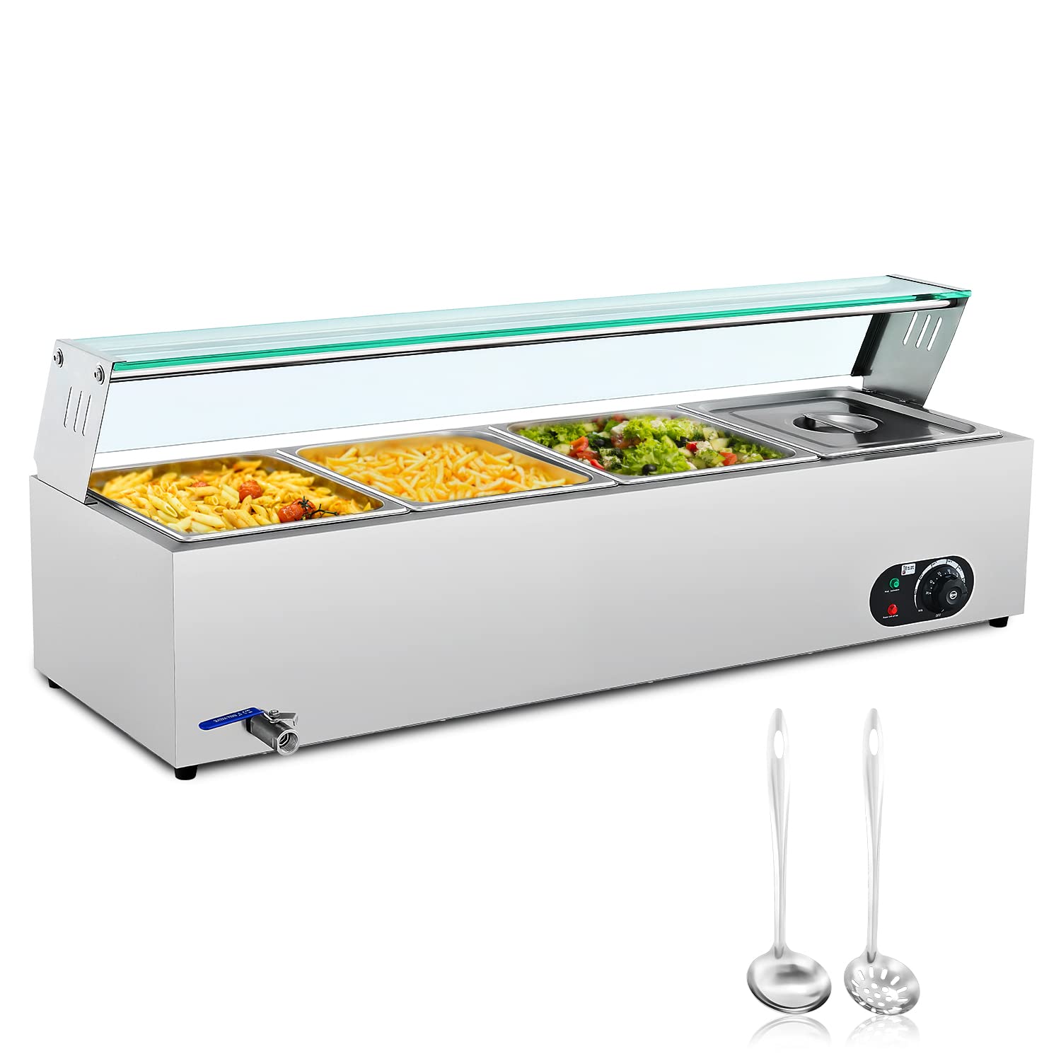 Snapklik.com : WILPREP 4-Pan Commercial Food Warmer, 40QT Steam Table ...