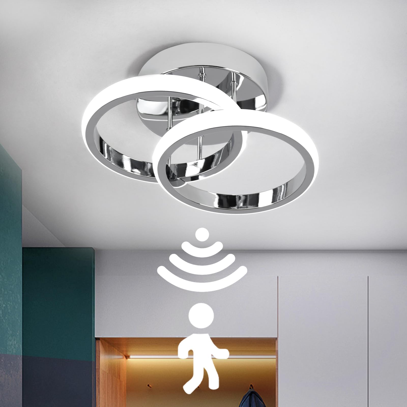 EIDISUNY Lámpara De Techo Led Con Sensor De Movimiento, Plafón Led ...