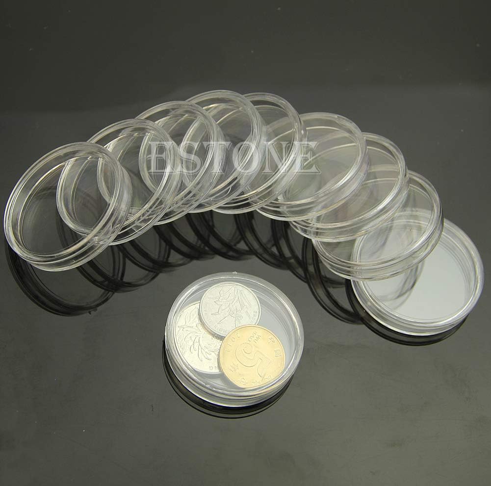 Amazon.com: 10PCS Applied Round Clear Cases Coin Storage Capsules ...