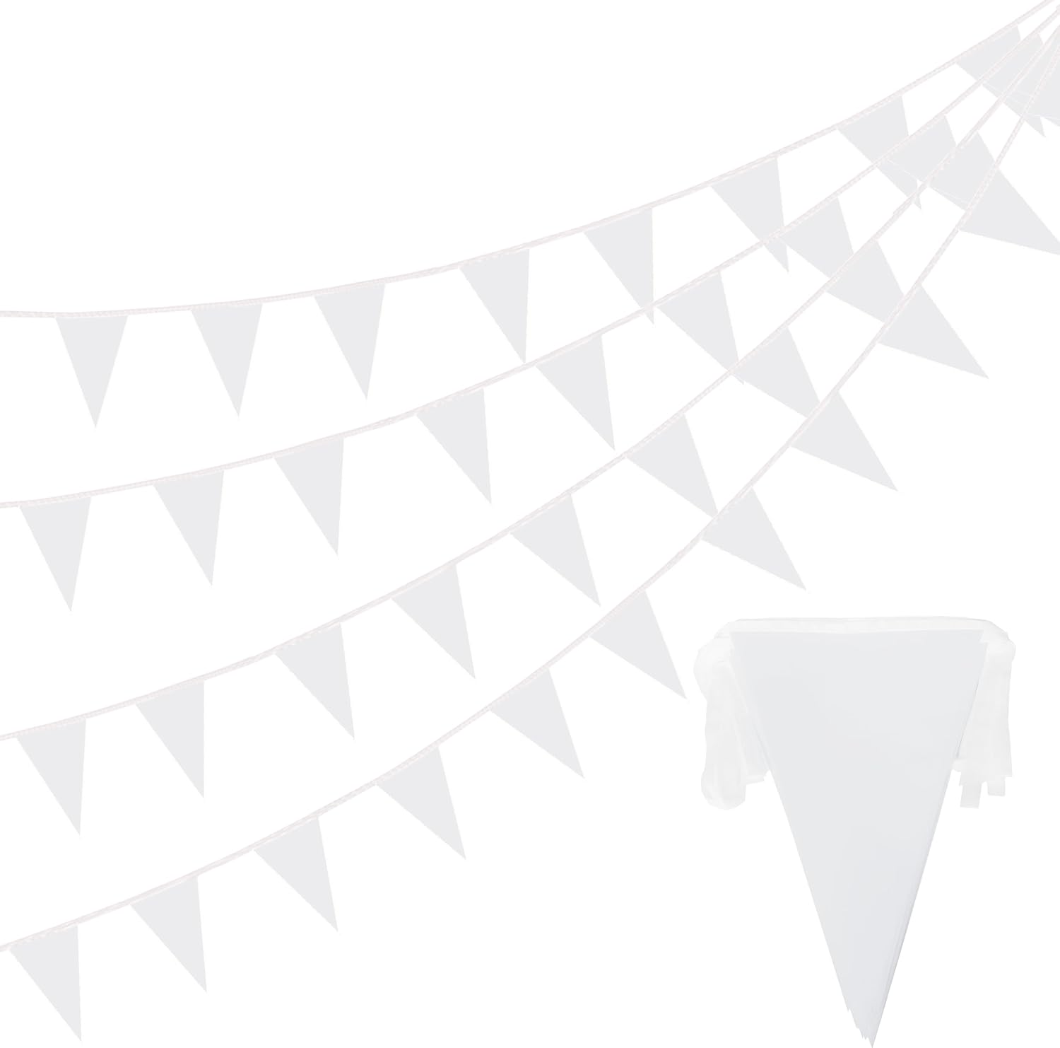 Amazon.com: 50 Feet White Pennant Banners Flags, String Hanging DIY ...
