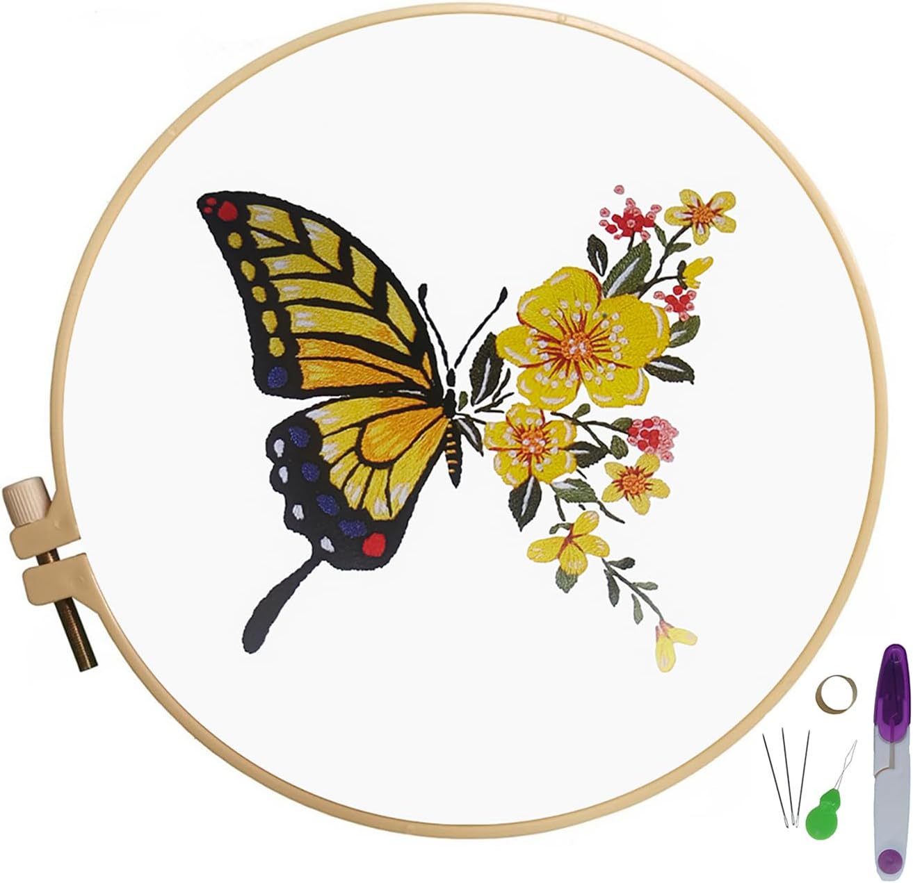 Amazon.com: Butterfly Embroidery Kit for Adults Beginners Stamped Cross ...