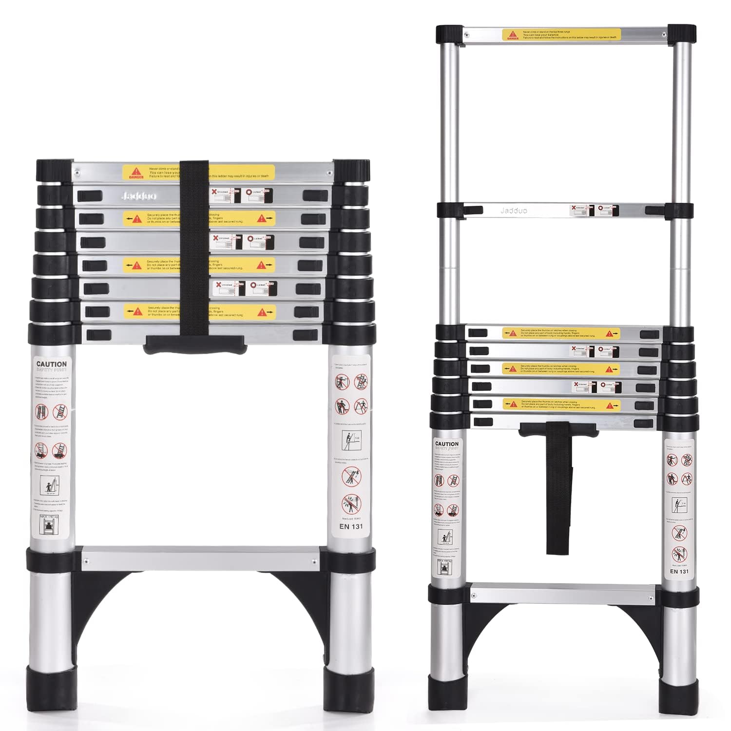 Telescoping Ladder,8.5 FT Extension Ladder,Aluminum Lightweight ...