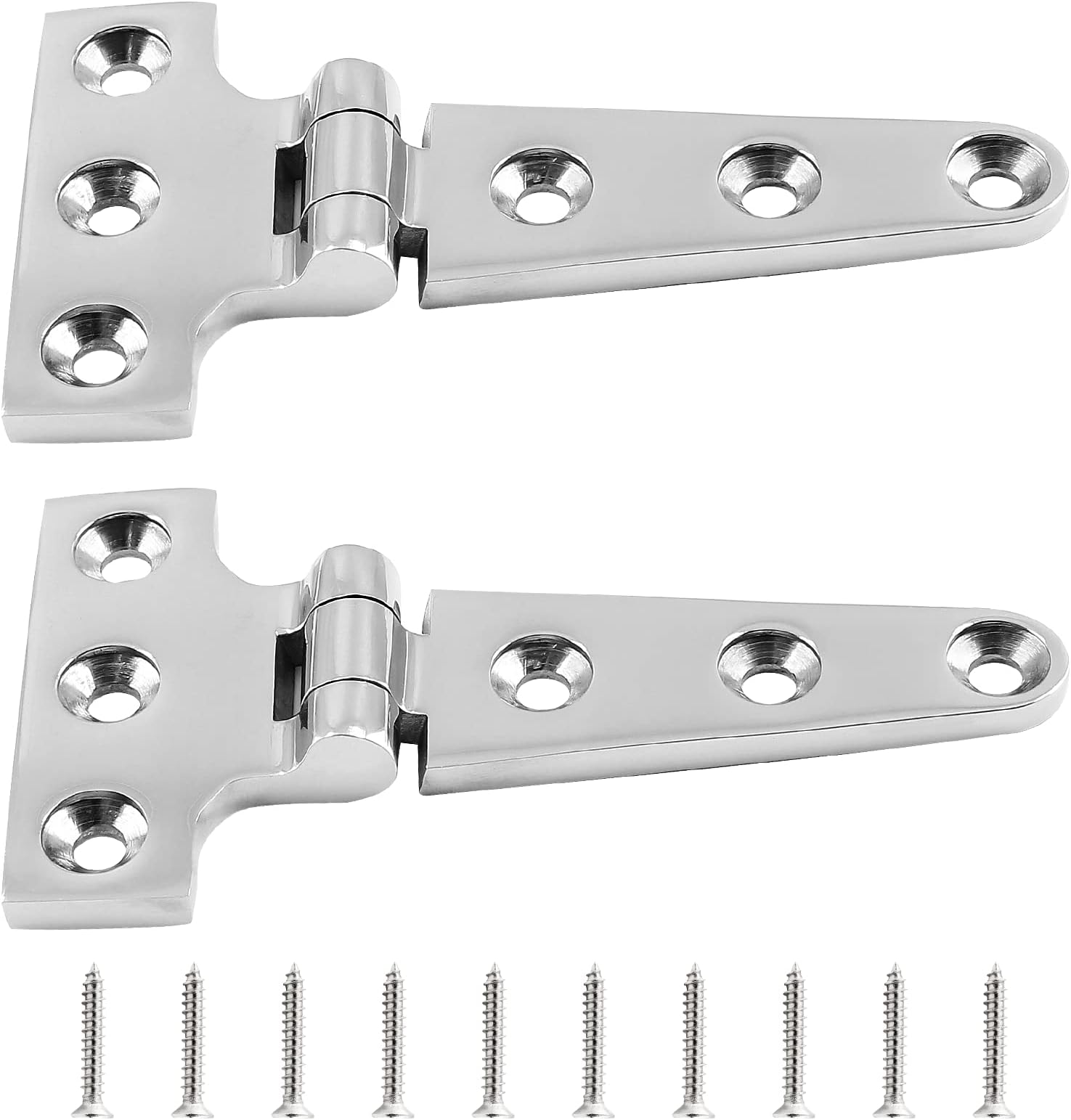 Cionyce 2 PCS Marine Strap Hinge 4 inch T Strap Hinges,Stainless Steel ...