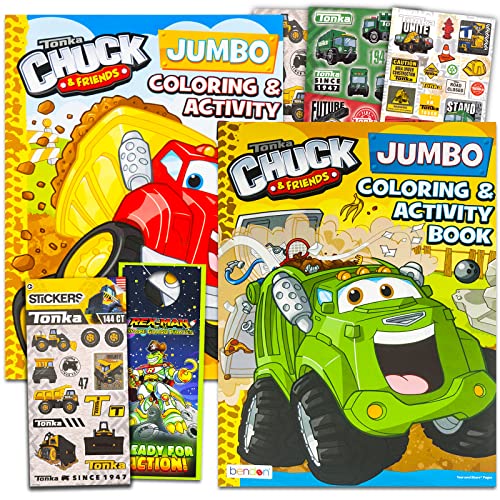 Tonka Coloring Book Set for Kids - 2 Jumbo Tonka Trucks - Want It All