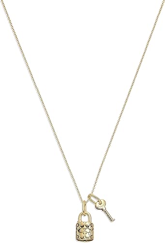 Amazon.com: Coach Women's Quilted Padlock & Key Necklace : Clothing ...