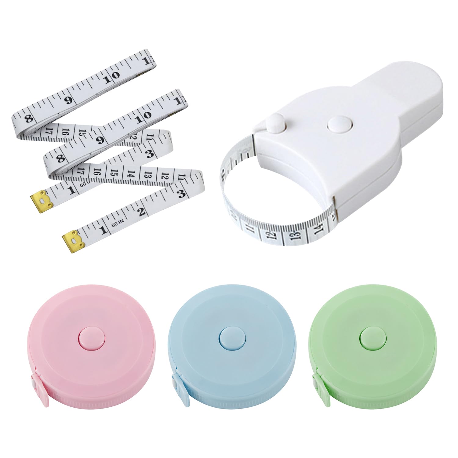CORTNEY 6 Pcs Tape Measuring, 150cm / 60inch Retractable Dual Sided ...