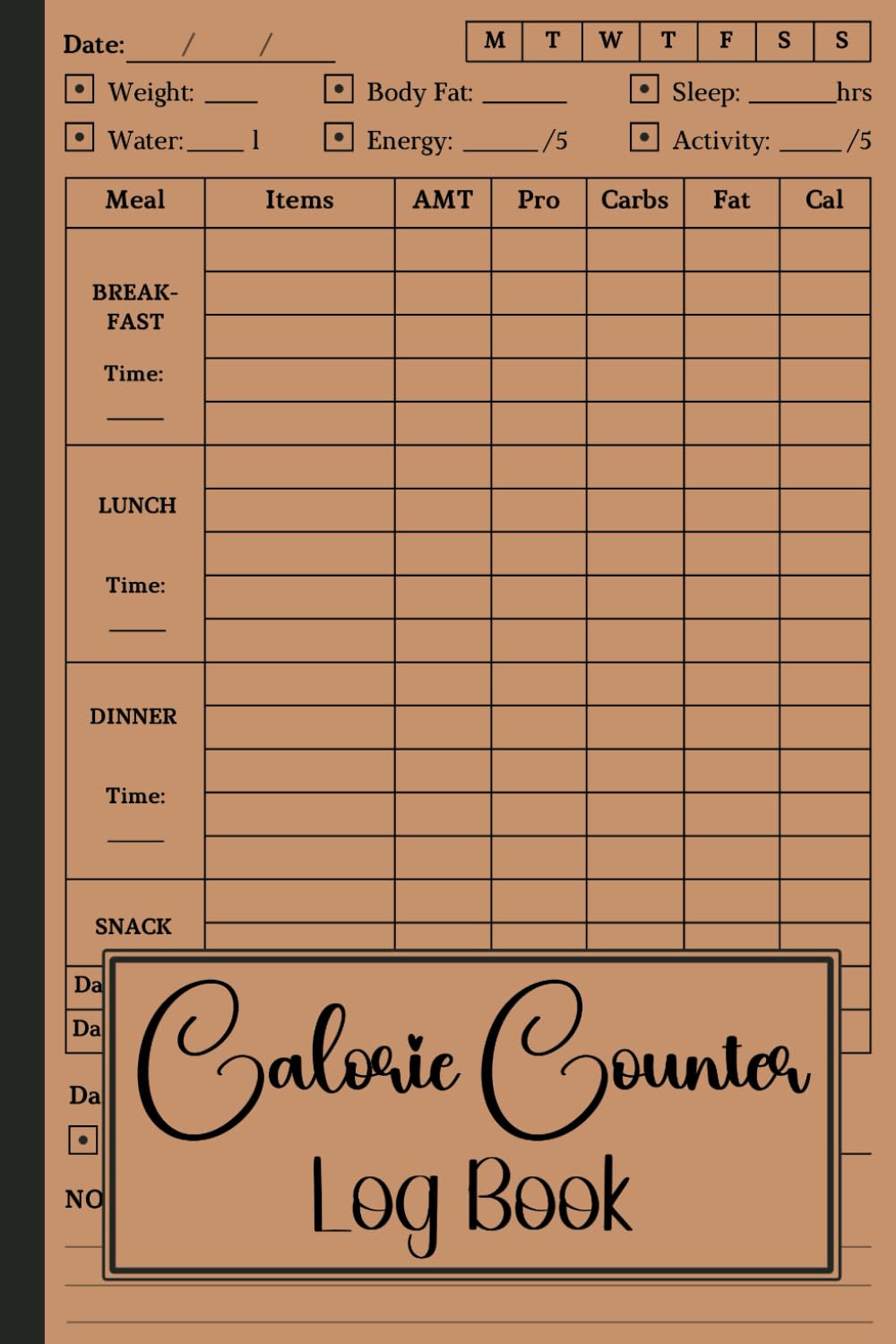 Calorie Counter Log Book: 120 Day Food Intake Tracker Journal: Jadie ...