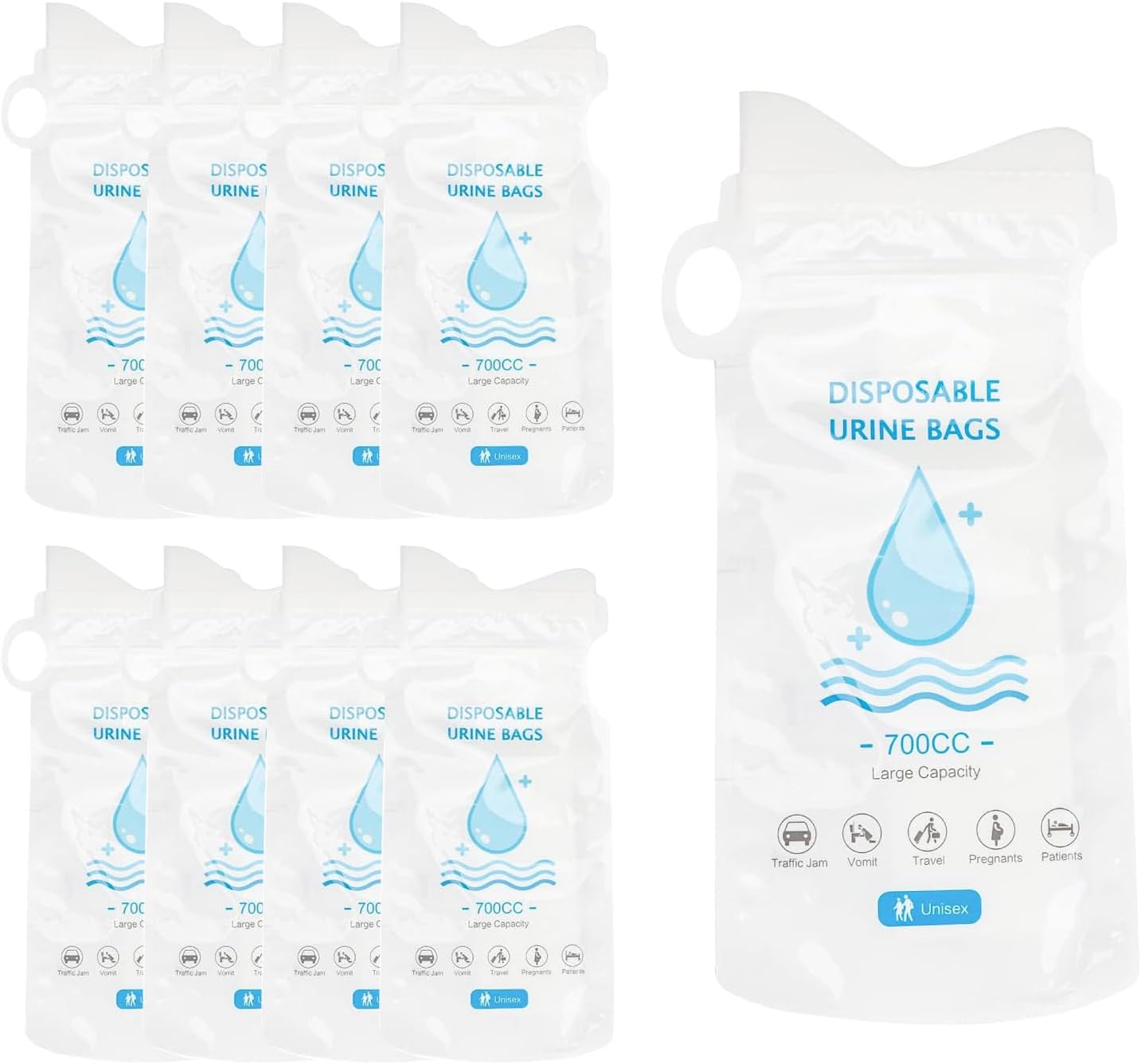 Luclay 700ml 8PCS portable urine bag. Urine bags and Vomit bags for ...