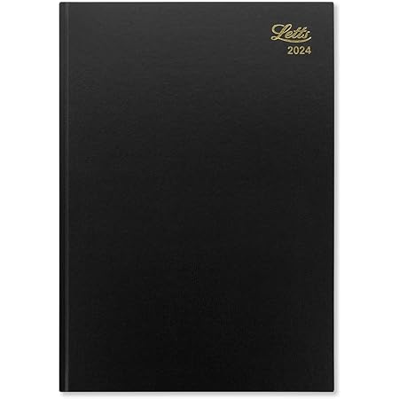 Letts Standard A4 day to a page 2024 diary - black : Amazon.co.uk ...