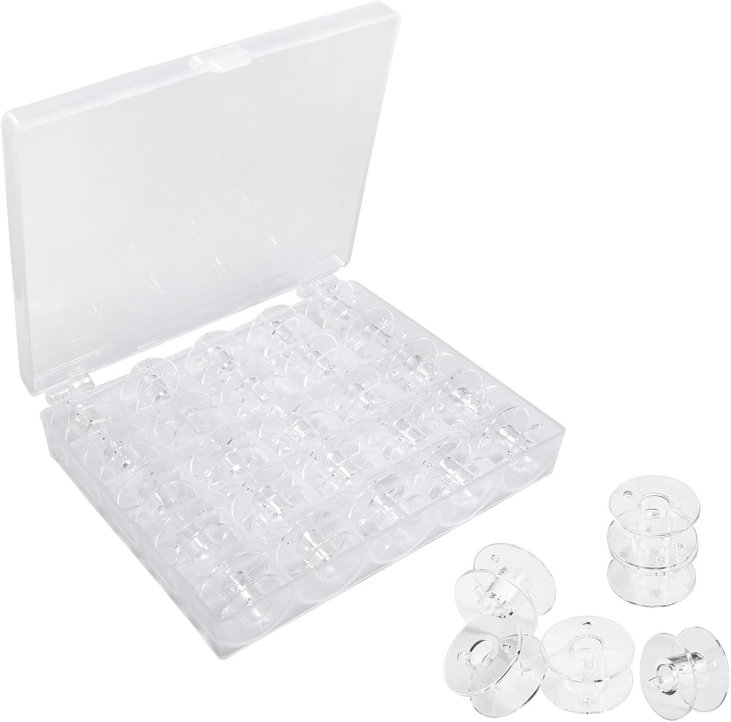 Amazon.com: Wozoohyi Bobbins for Sewing Machine 25Pcs Plastic Bobbins ...
