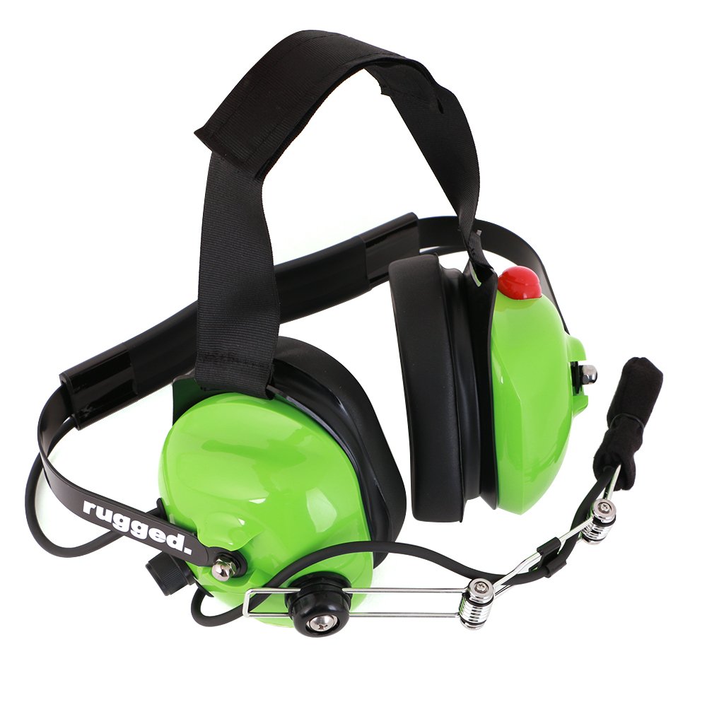 Rugged Radios H42-GREEN Behind The Head Two-Way Radio Headset with ...