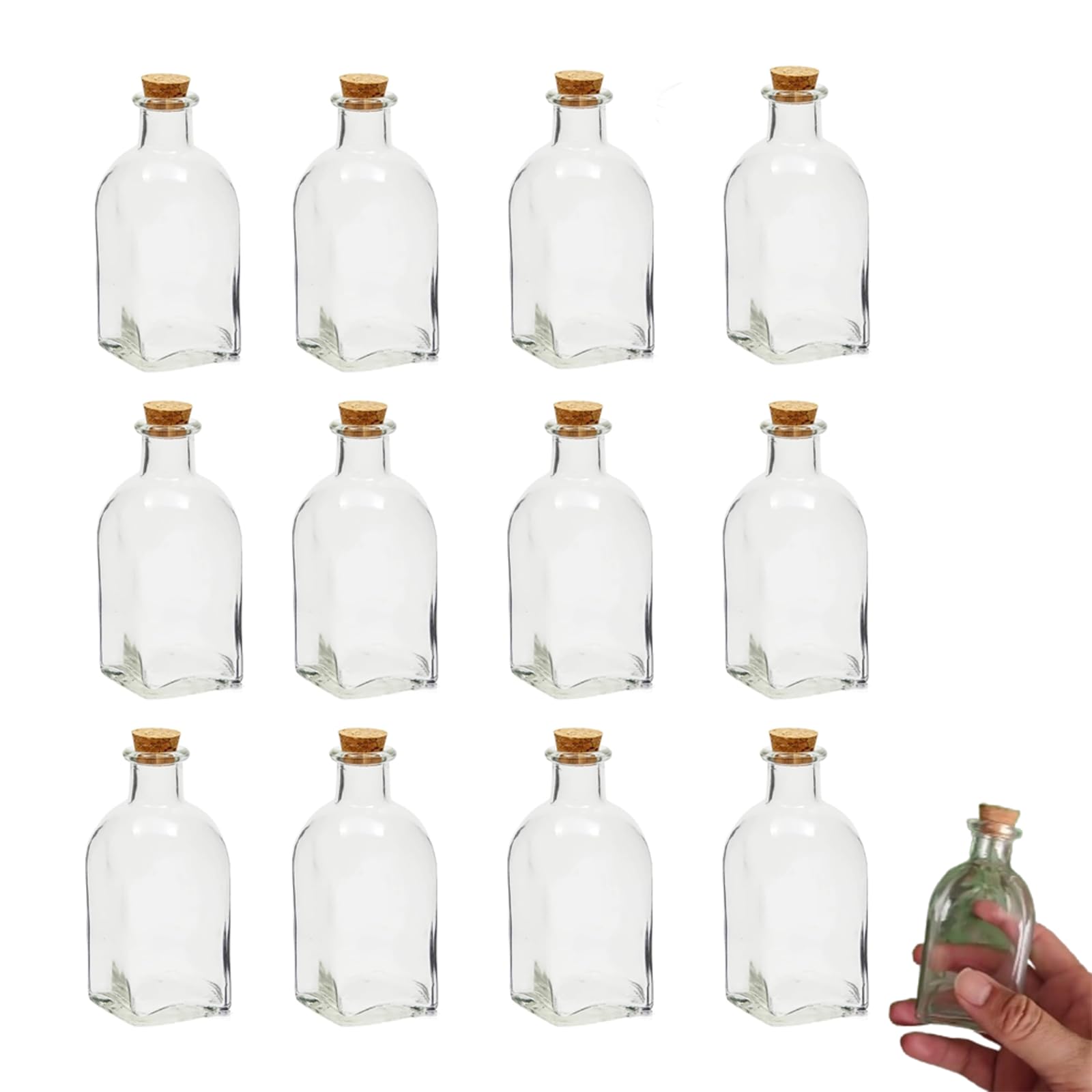 Amazon.com: 12PCS 4oz Mini Glass Bottles with Cork,Mini Patron Cups ...