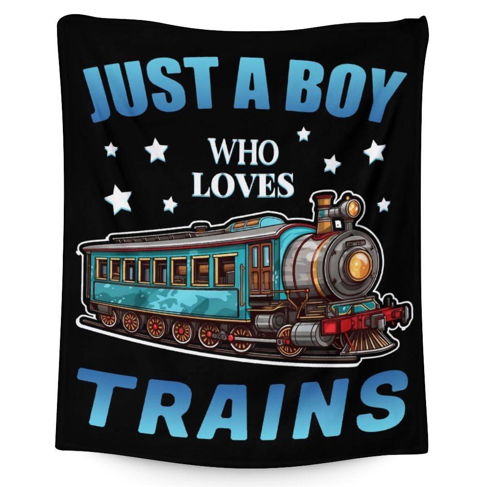 Amazon.com: Train Blanket Gifts for Boys - 50x40 Inches Small Just A ...