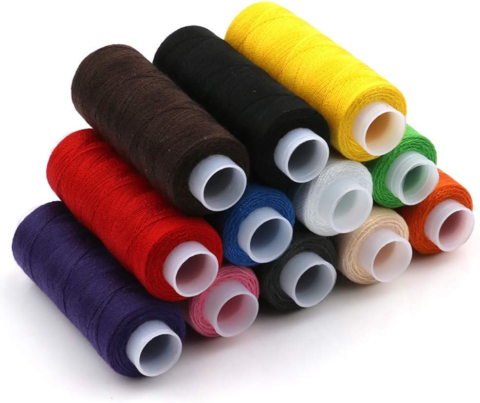 Amazon.com: SANGAITIANFU 12-Color Sewing Thread Set Household Sewing ...