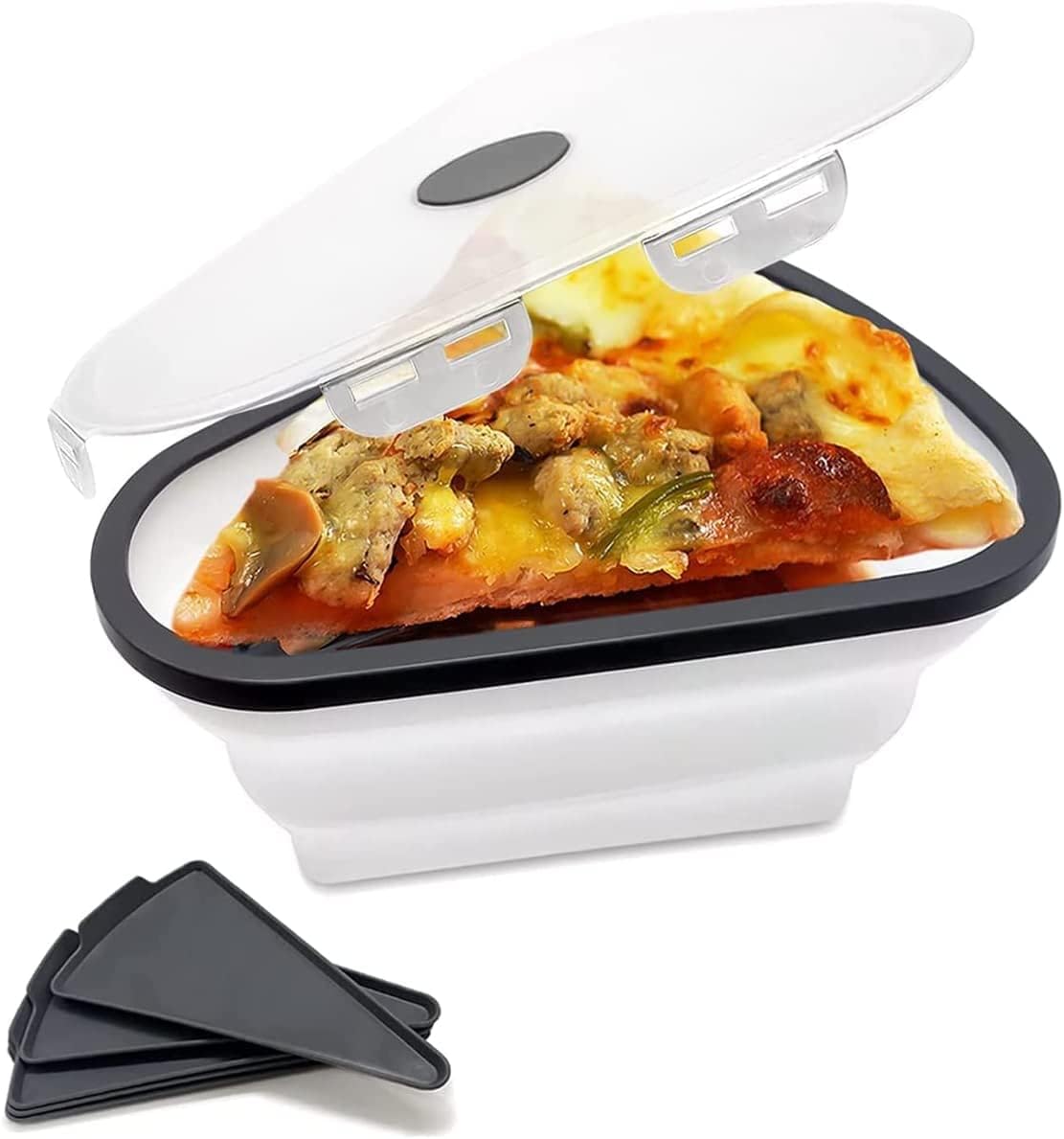 Pizza Storage Container Collapsible Leftover Pizza Box Pack with 5 ...