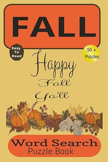 Fall Word Search Puzzle Book: Word Searches with Easy to Read Print ...