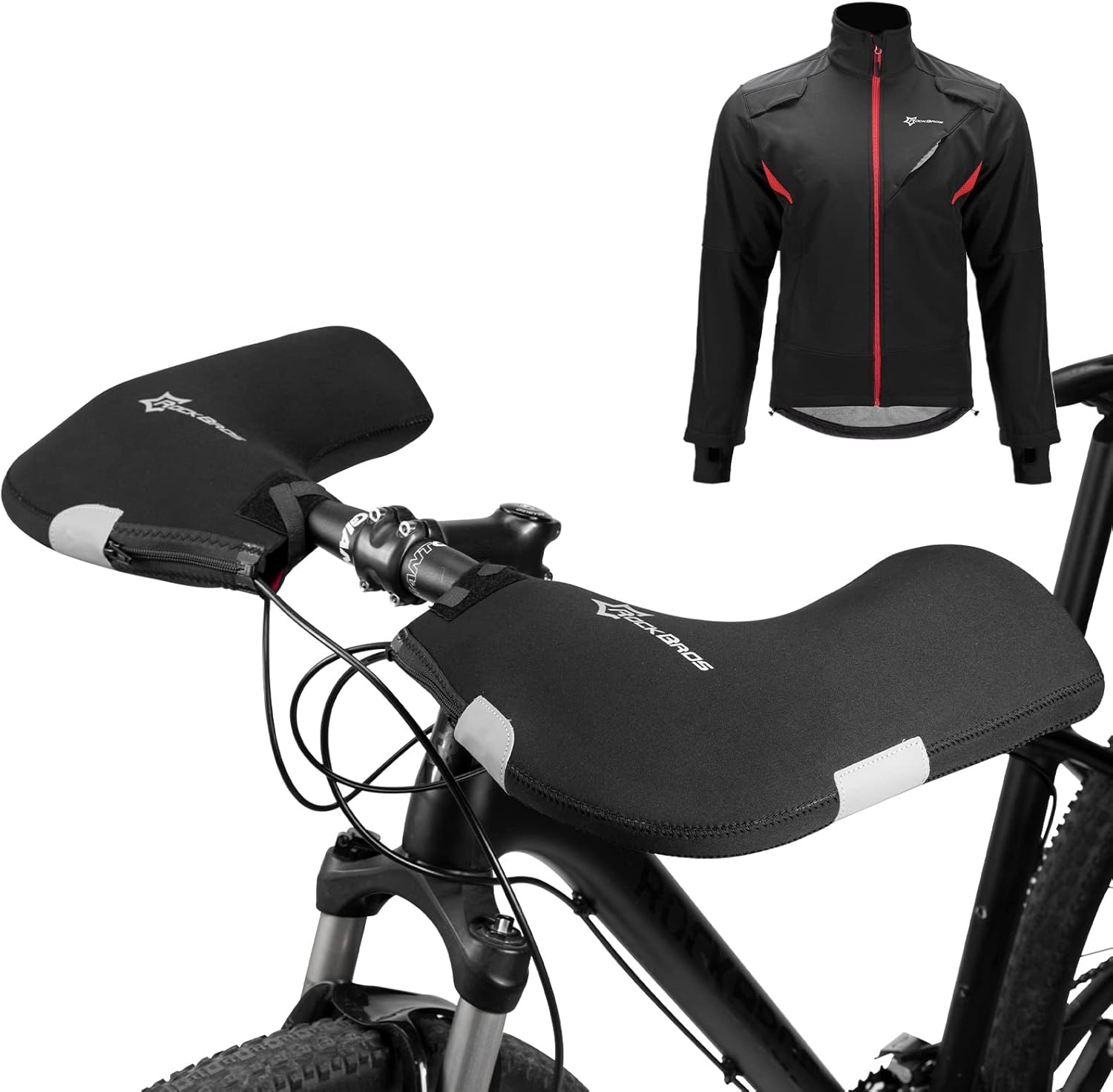 Amazon.com: ROCKBROS Winter Cycling Jacket for Men Thermal Fleece ...
