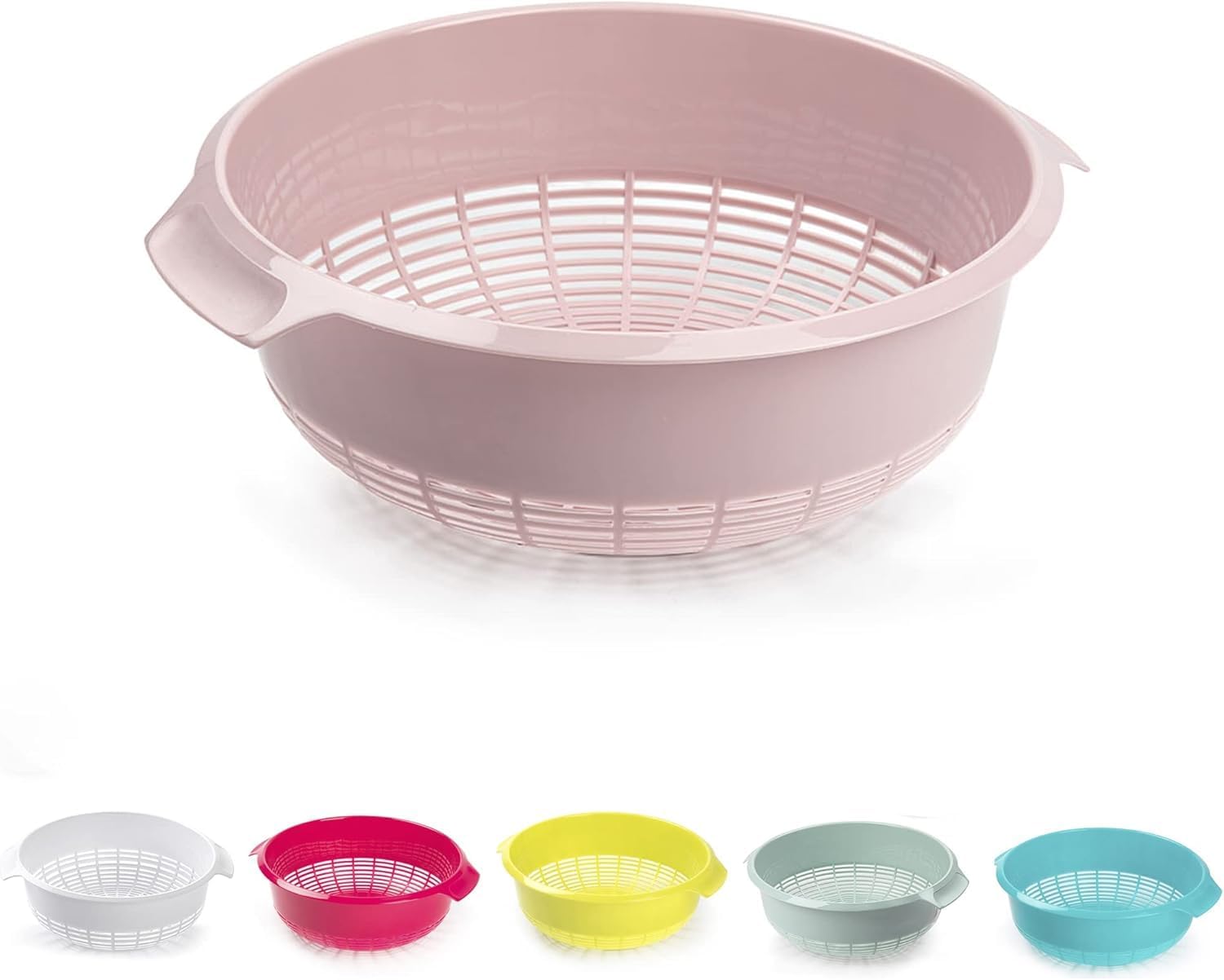 Sterling Ventures Deep Plastic Colander Food Strainer with Handles ...