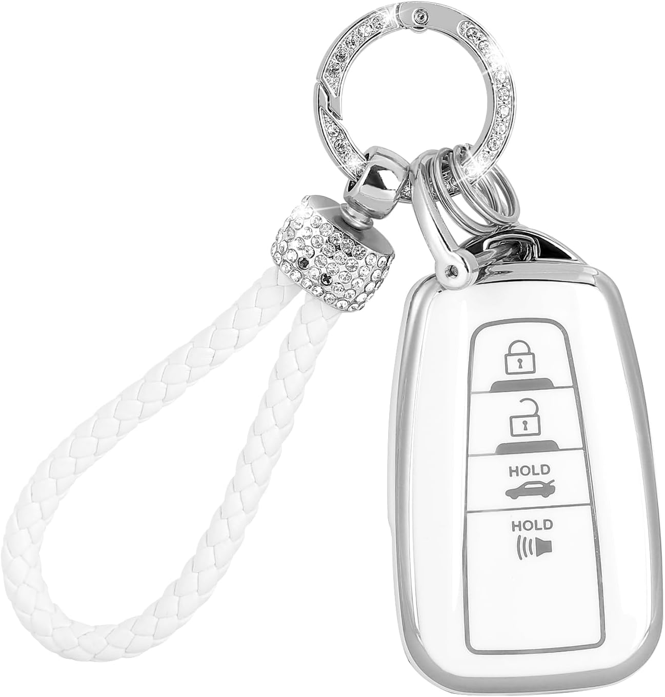 for Toyota Key Fob Cover with Bling Lanyard, Key Fob Case for Toyota ...